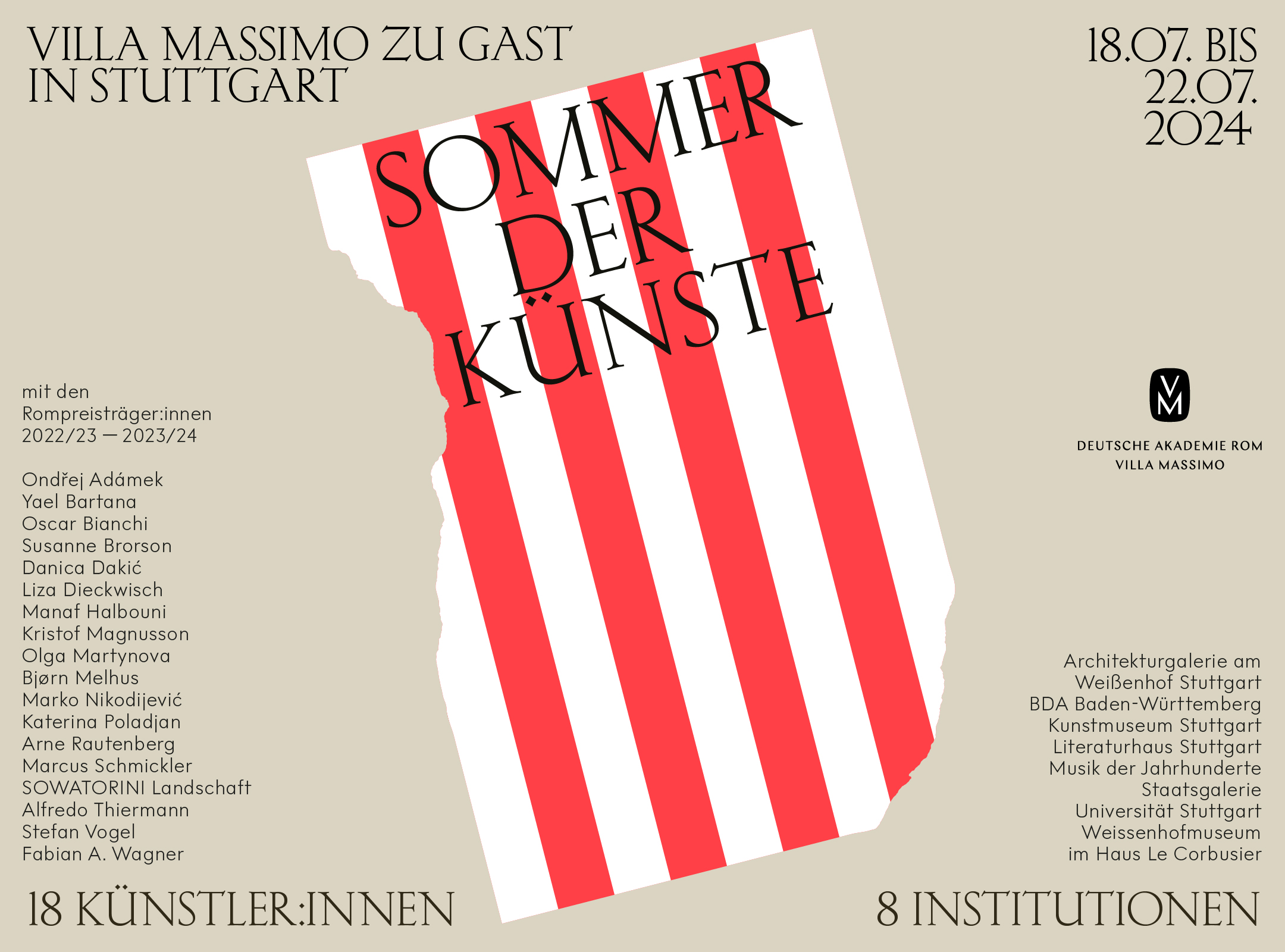 Sommer der Künste – Villa Massimo zu Gast in Stuttgart - Kulturstiftung